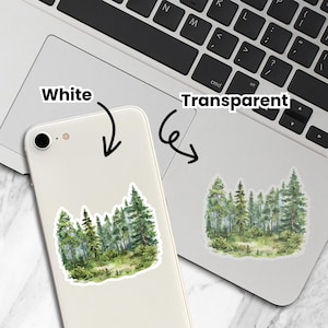 Forest Landscape Sticker, Nature Scene Decal, Green Forest Sticker for ...