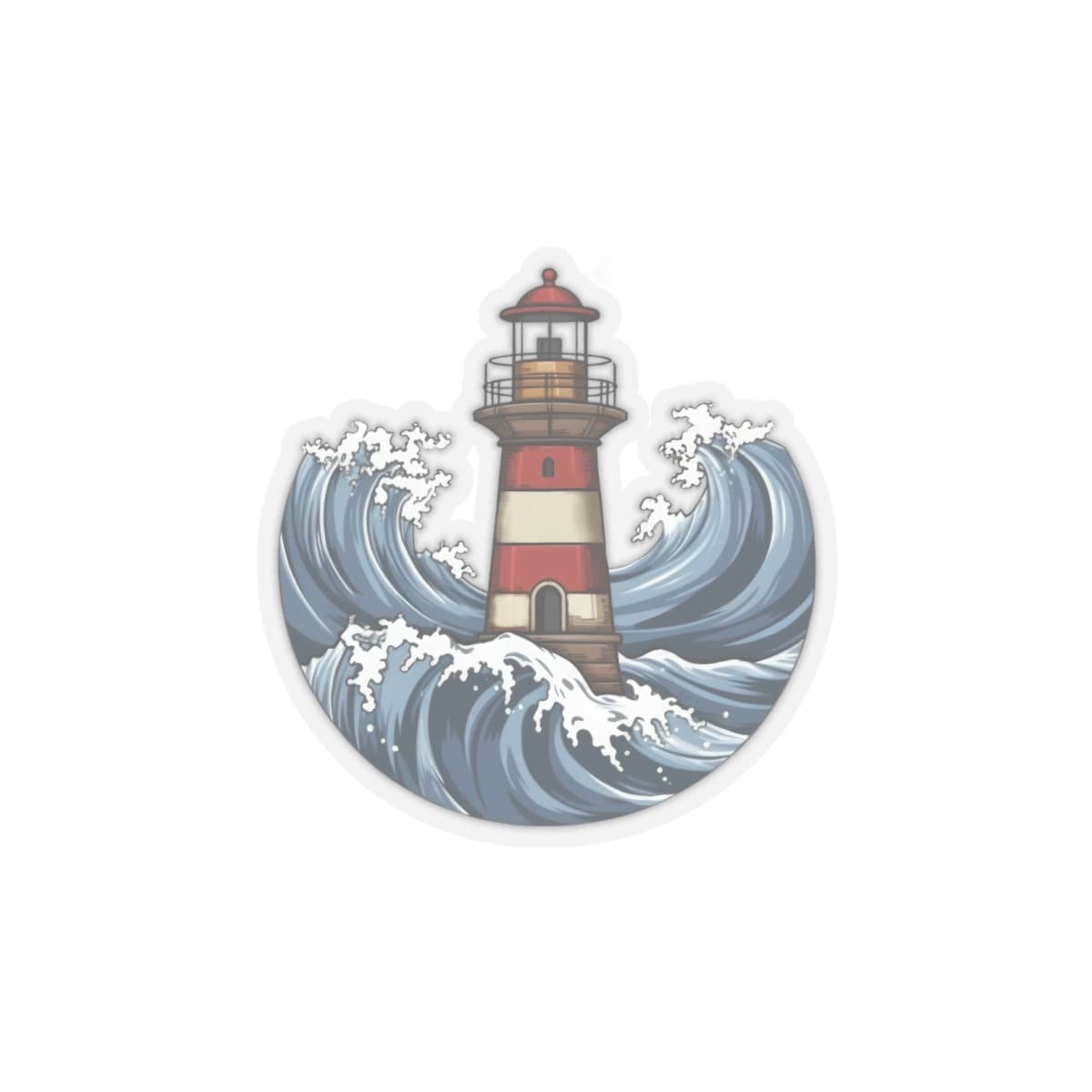 Sea Waves Lighthouse Sticker, Waterproof Vinyl Sticker for Laptop Water ...