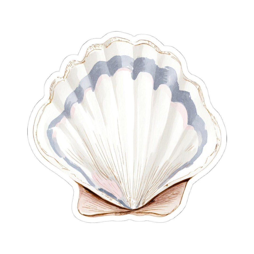 Seashell Sticker, Watercolor Sticker, Nautical Decor, Beach Vibes ...