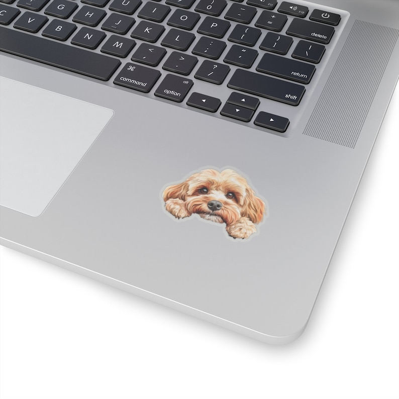 Cockapoo Sticker, Peeking Dog Waterproof Vinyl Sticker for Laptop Water ...