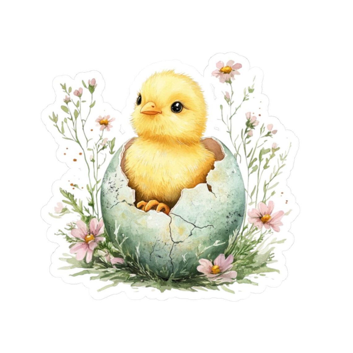 Cute Baby Chick Sticker, Easter Sticker, Adorable Animal Decal, Spring ...