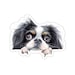 Japanese Chin Sticker, Peeking Dog Waterproof Vinyl Sticker for Laptop ...