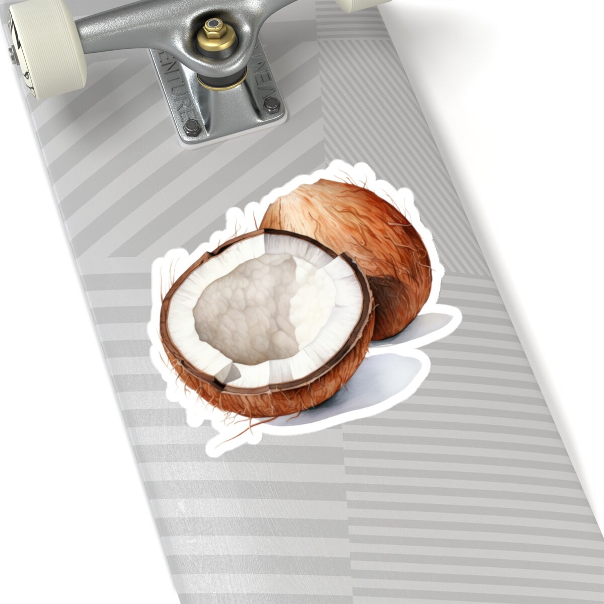 Watercolor Coconut Sticker, Tropical Hawaii Summer Fruit Waterproof ...