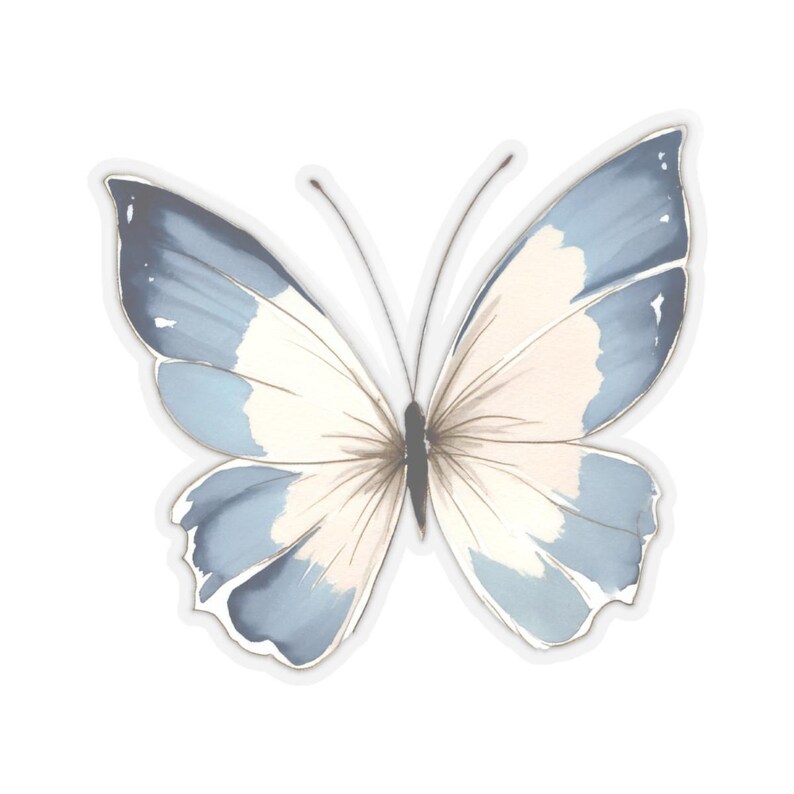 Blue Butterfly Sticker, Watercolor Art Decal, Spring Decor, Nature Gift ...