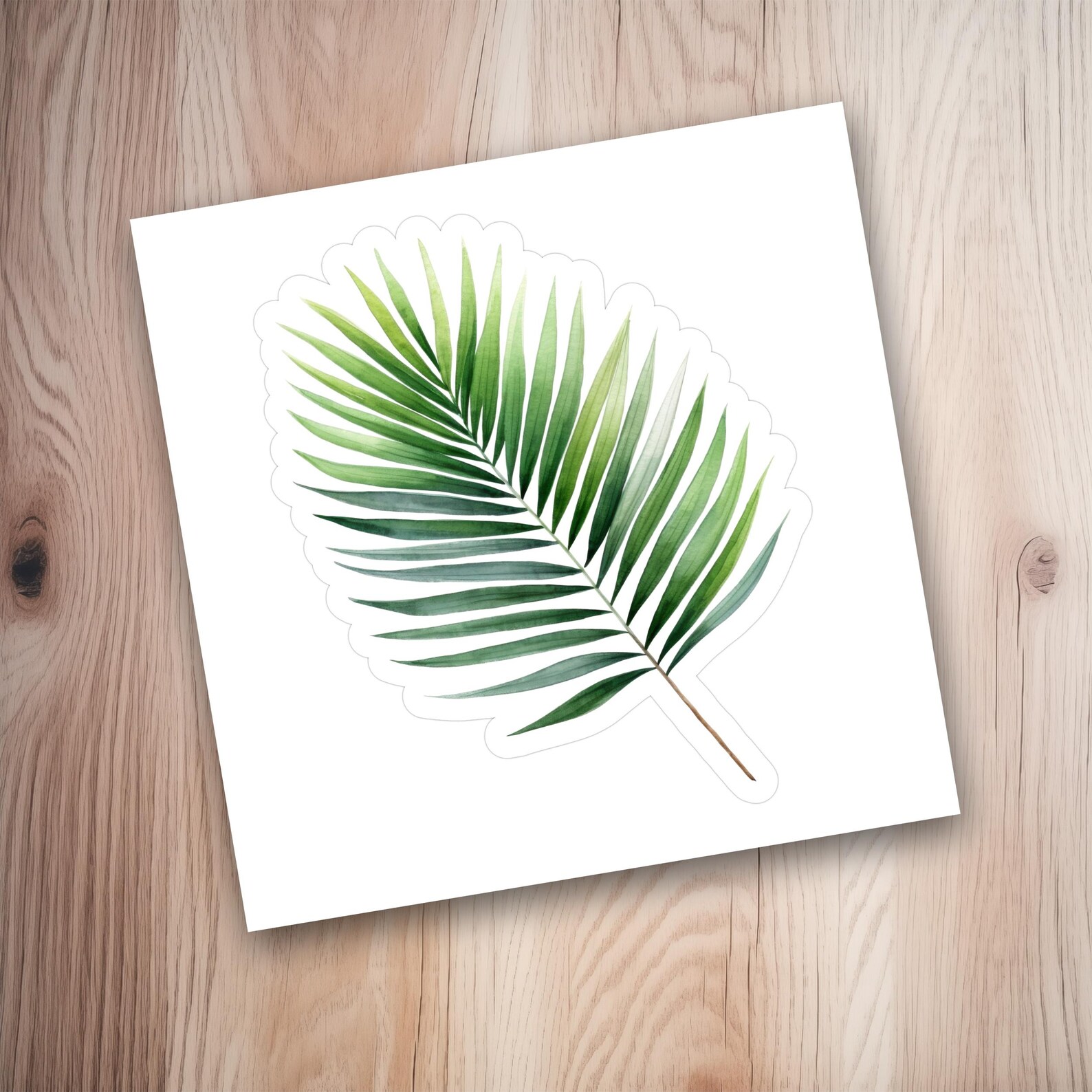 Tropical Palm Leaf Sticker, Green Nature Decal, Laptop Sticker, Water ...