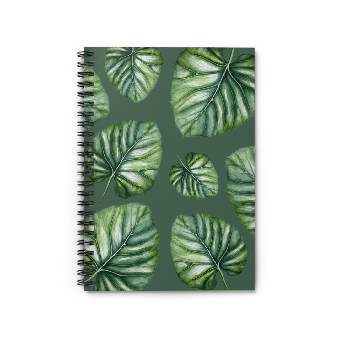 Tropical Leaves Journal, Watercolor Greenery Notebook, Botanical Gift ...