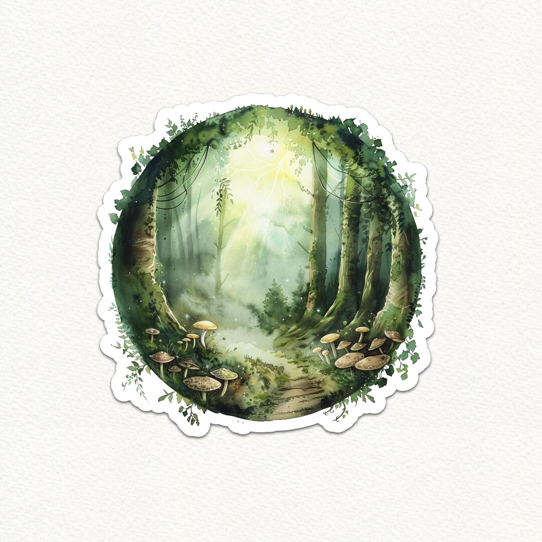 Enchanted Forest Sticker Vinyl Glossy Waterproof Laptop Water Bottle ...