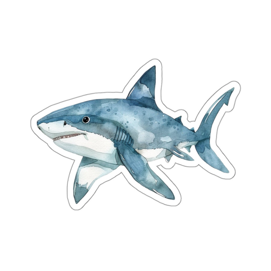 Shark Vinyl Sticker - Waterproof Ocean Decal for Laptop Water Bottle ...