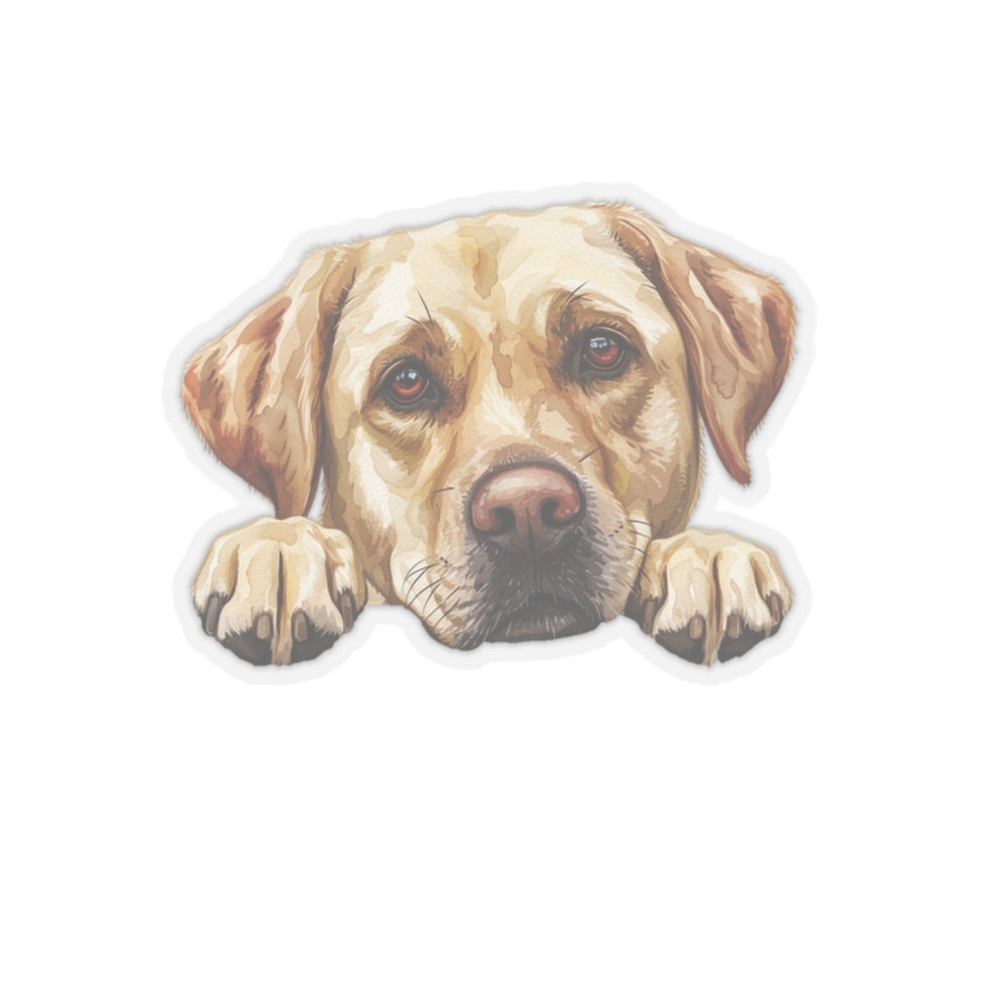 Labrador Retriever Sticker, Peeking Dog Waterproof Vinyl Sticker for ...