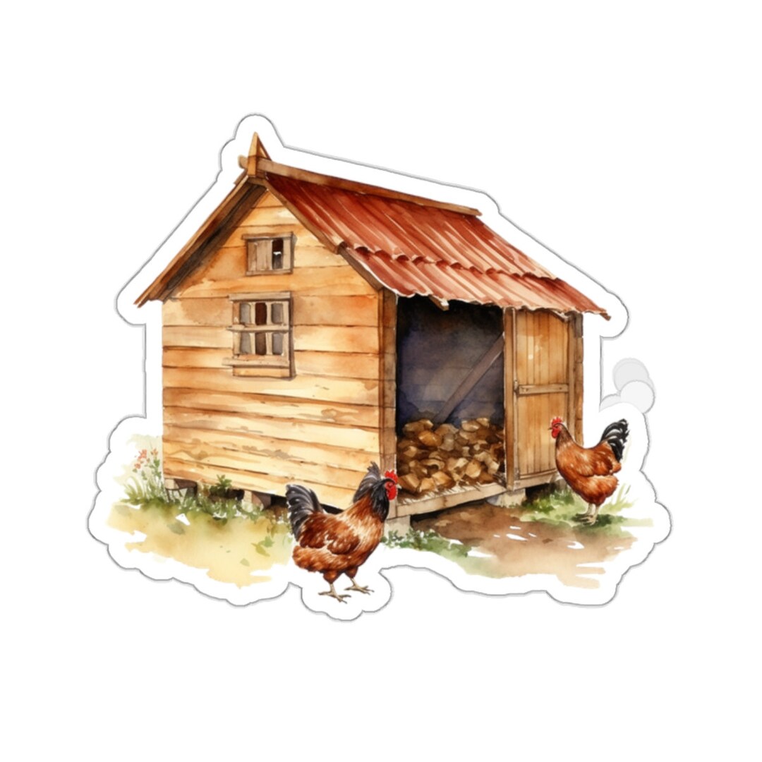 Chicken Coop Vinyl Sticker, Waterproof Farm Animal Decal for Laptop ...