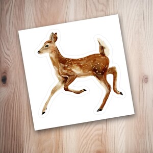 Cute Deer Sticker, Woodland Animal Decal, Watercolor Fawn Sticker ...