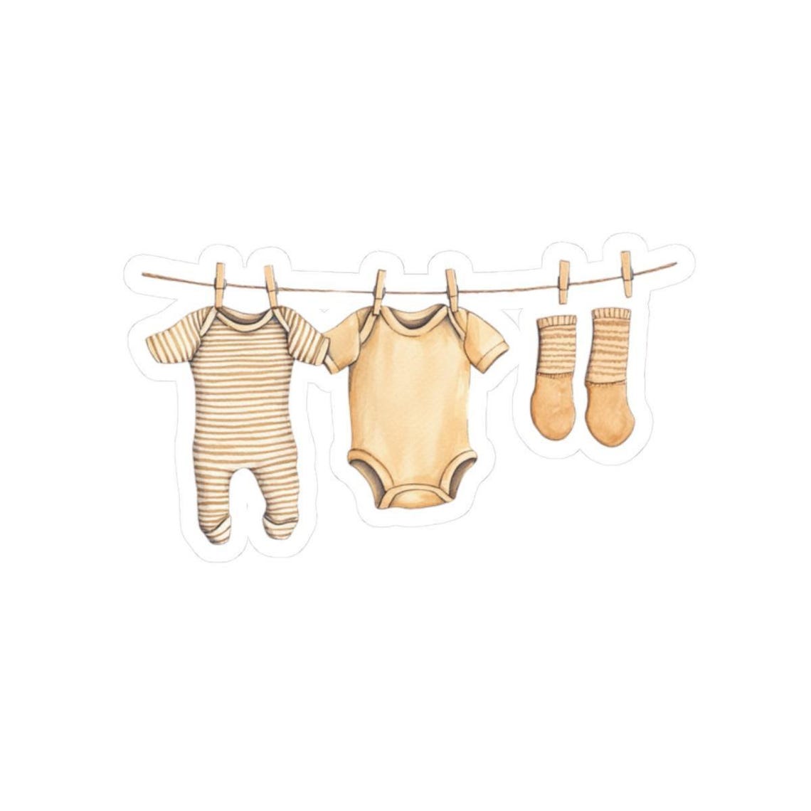 Baby Clothes Stickers, Watercolor Art Stickers, Baby Shower Gift, Cute ...