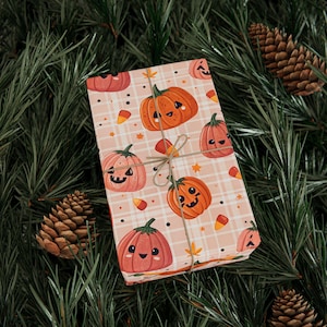 Pumpkin Patch Wrapping Paper, Halloween Gift Wrap, Cute Spooky Season ...