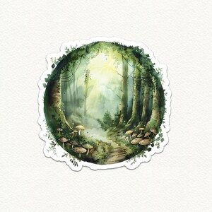 Enchanted Forest Sticker Vinyl Glossy Waterproof Laptop Water Bottle ...
