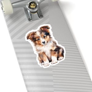 Australian Shepherd Puppy Sticker, Cute Dog Waterproof Vinyl Sticker ...