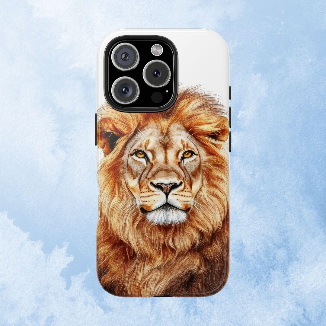 Realistic Lion iPhone 16 Case, Wild Cat Tough Case for iPhone 15 Pro ...