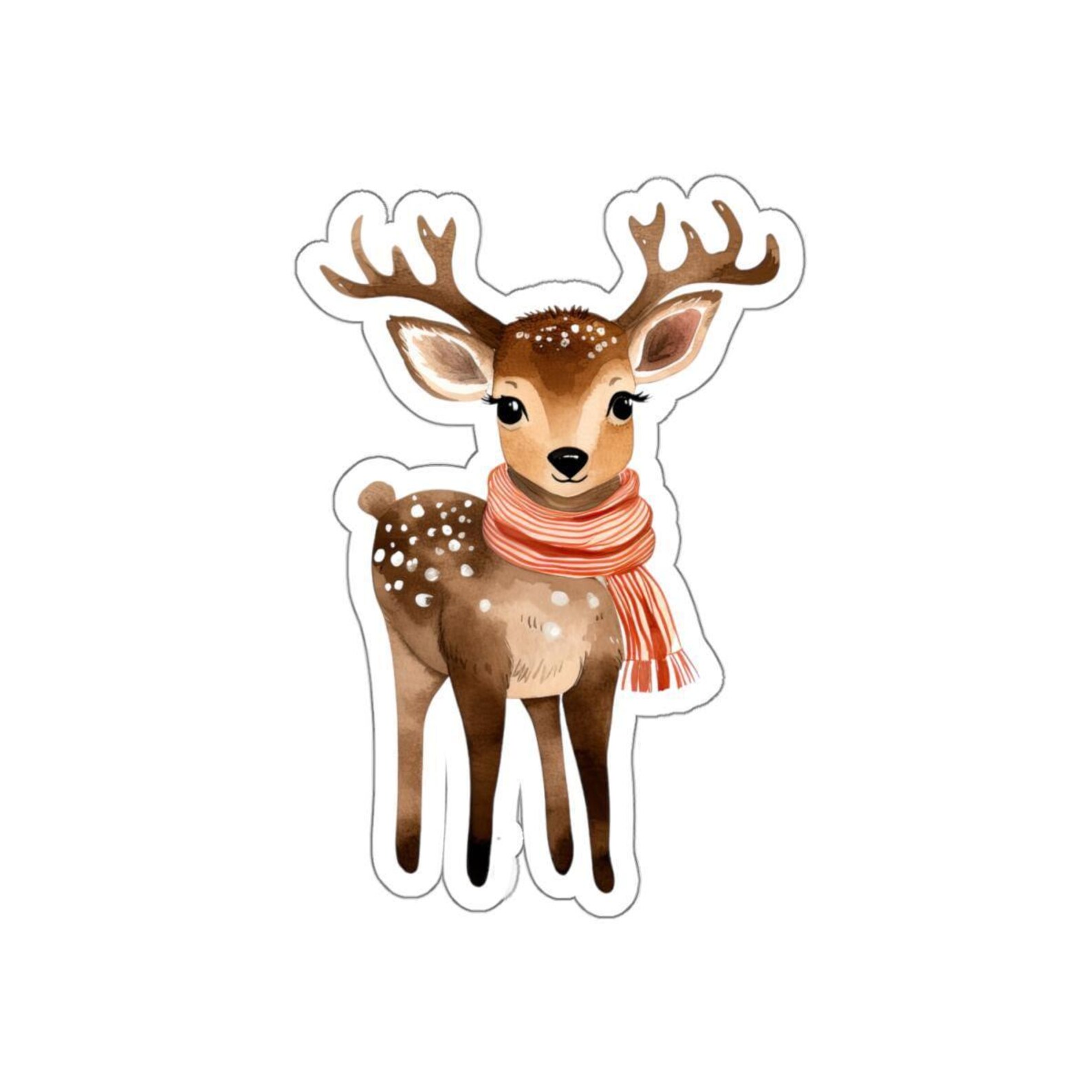 Cute Deer Vinyl Sticker, Watercolor Waterproof Sticker for Laptop ...
