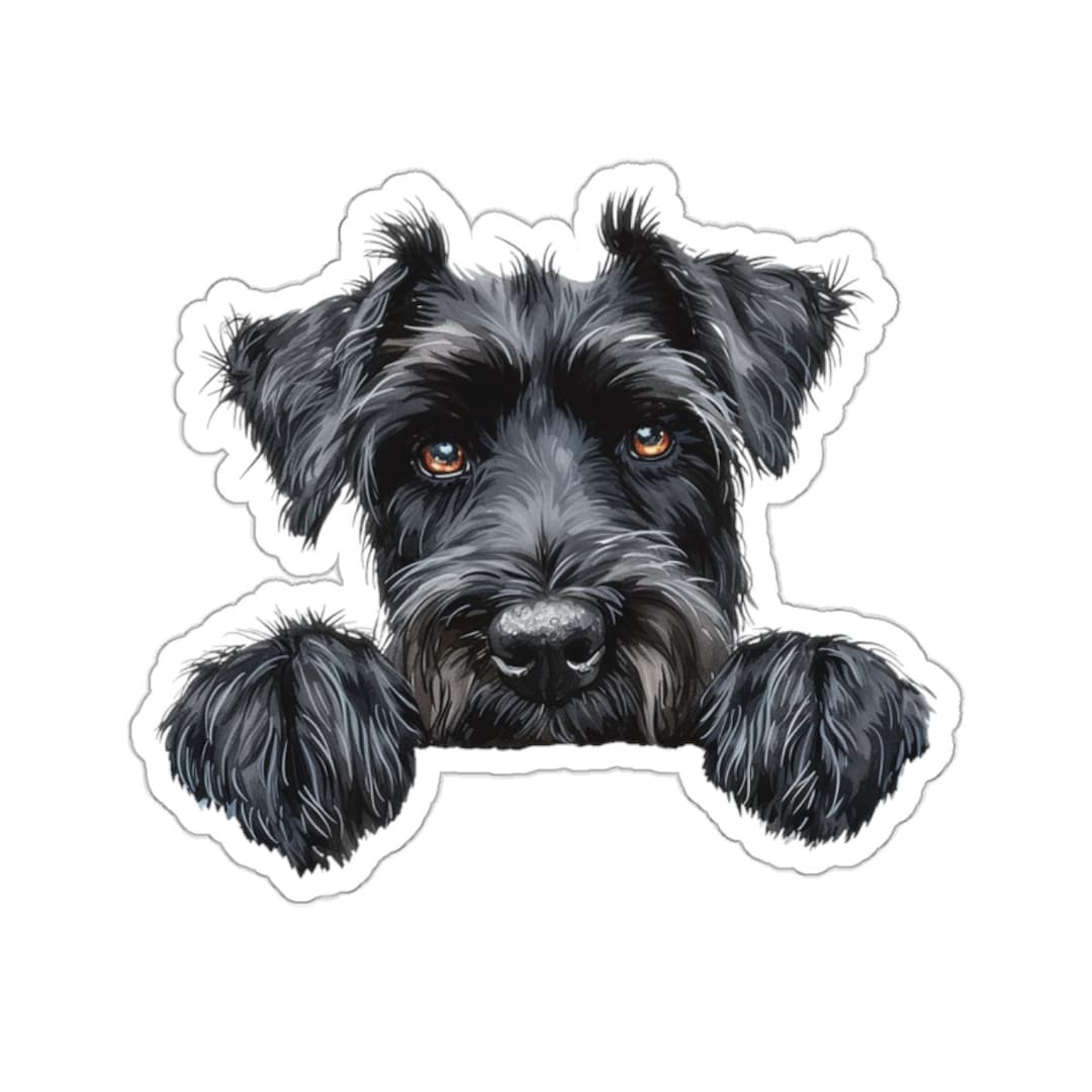 Giant Schnauzer Sticker, Peeking Dog Waterproof Vinyl Sticker for ...