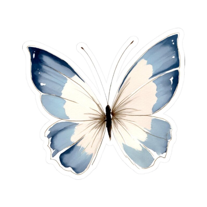 Blue Butterfly Sticker, Watercolor Art Decal, Spring Decor, Nature Gift ...
