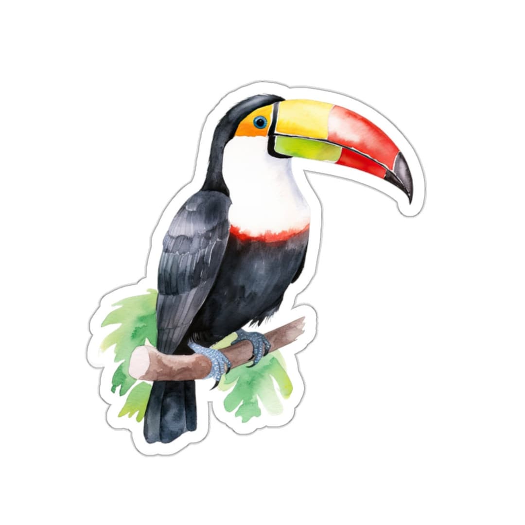 Colorful Toucan Sticker, Waterproof Vinyl Decal, Eco-friendly Art, Cute ...