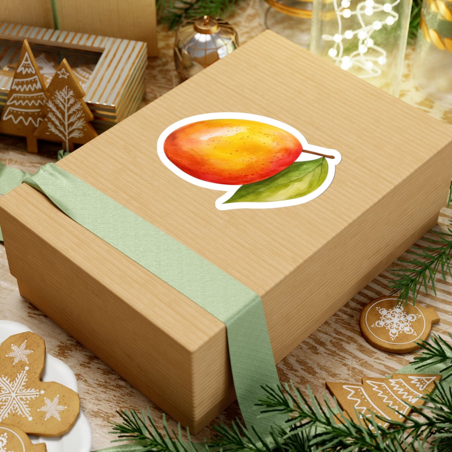Watercolor Mango Sticker, Fruit Decal – Waterproof Vinyl for Kitchen ...