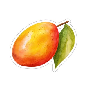 Watercolor Mango Sticker, Fruit Decal – Waterproof Vinyl for Kitchen ...
