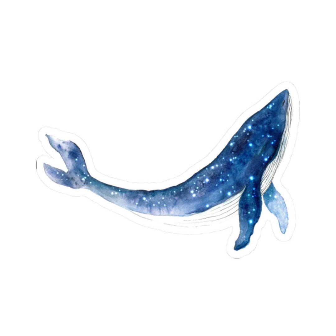 Blue Whale Sticker, Watercolor Decal, Ocean Stickers, Gift for Her ...