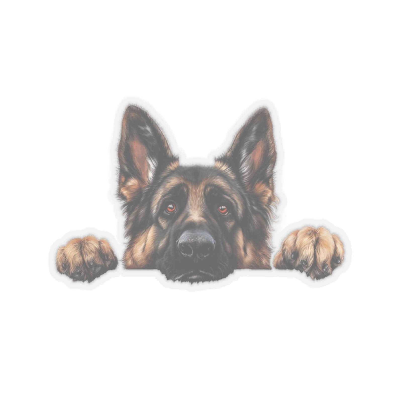 German Shepherd Sticker, Peeking Dog Waterproof Vinyl Sticker for ...