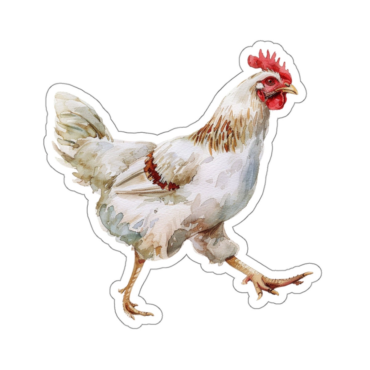 White Chicken Vinyl Sticker, Waterproof Decal, Farmhouse Decor - Etsy