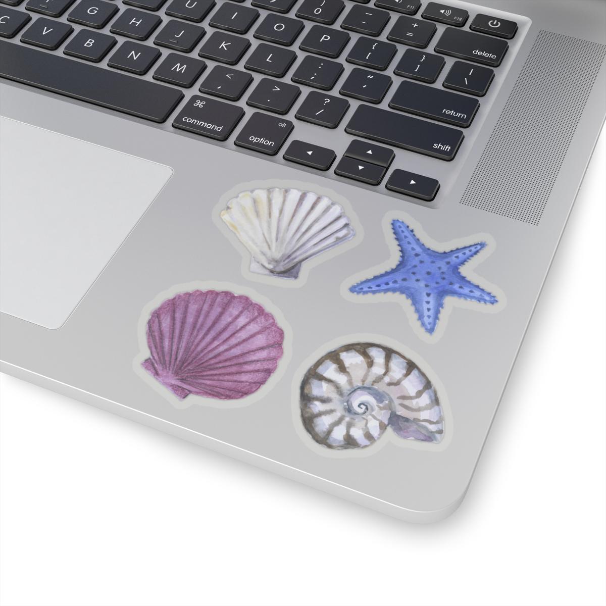 Seashell Stickers Sheet, Ocean Stickers, Beachwatercolor Stickers, Sea ...