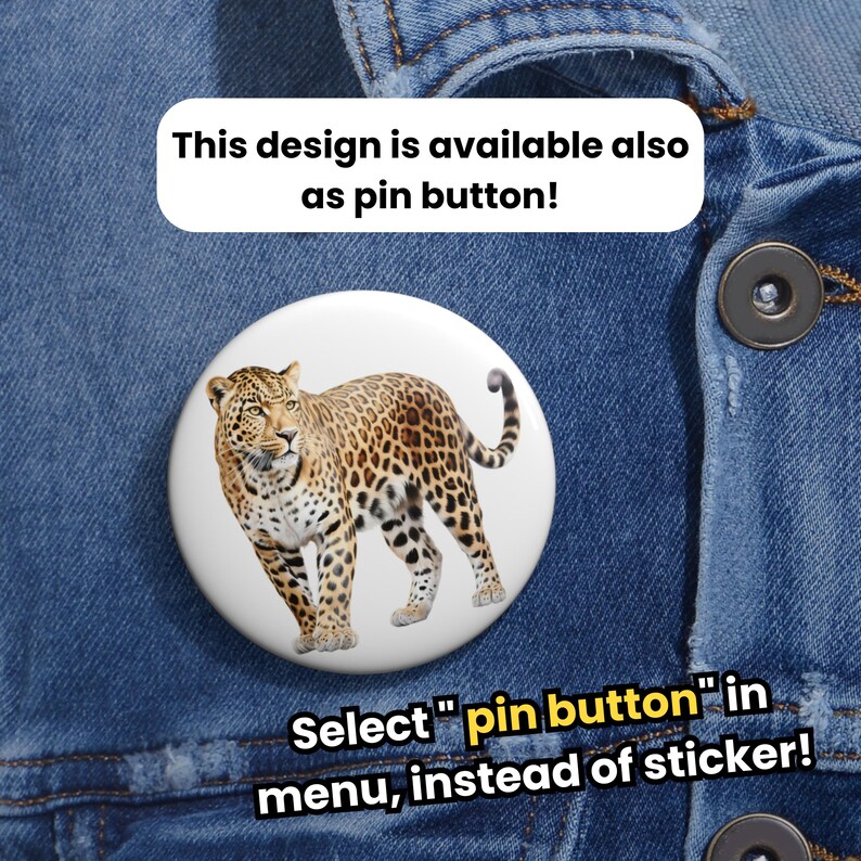 Watercolor Leopard Sticker, Realistic Big Cat Vinyl Decal, Waterproof ...