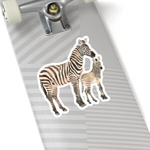 Cute Zebras Vinyl Sticker, Waterproof Animal Sticker for Laptop Water ...