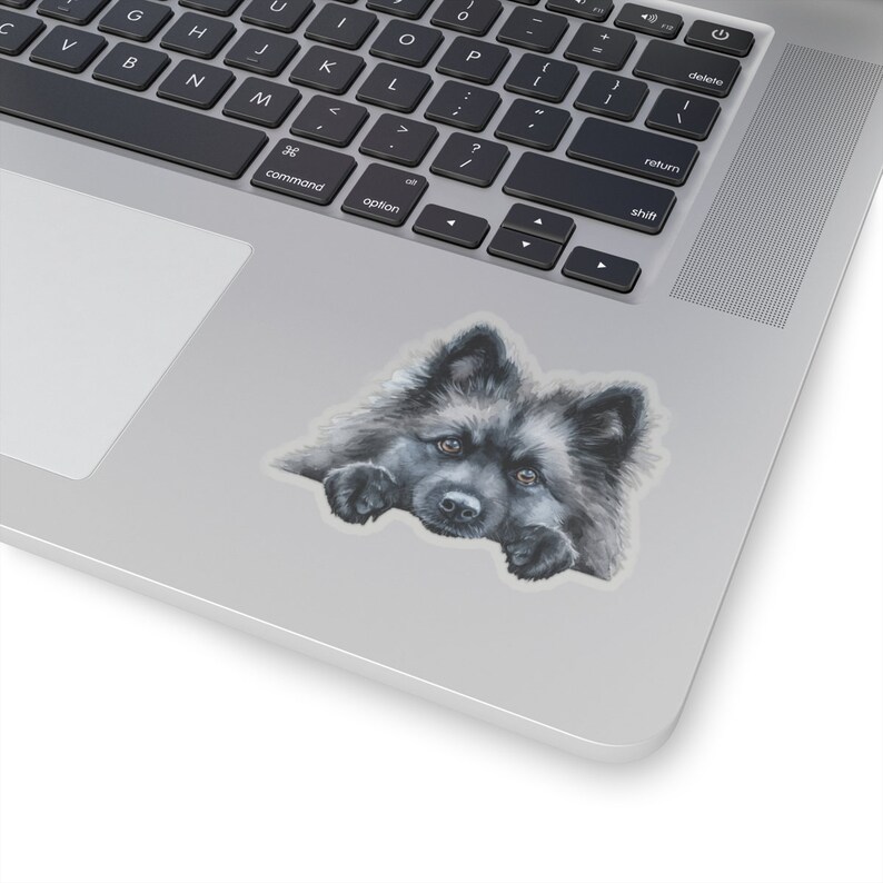 Keeshond Sticker, Peeking Dog Waterproof Vinyl Sticker for Laptop Water ...