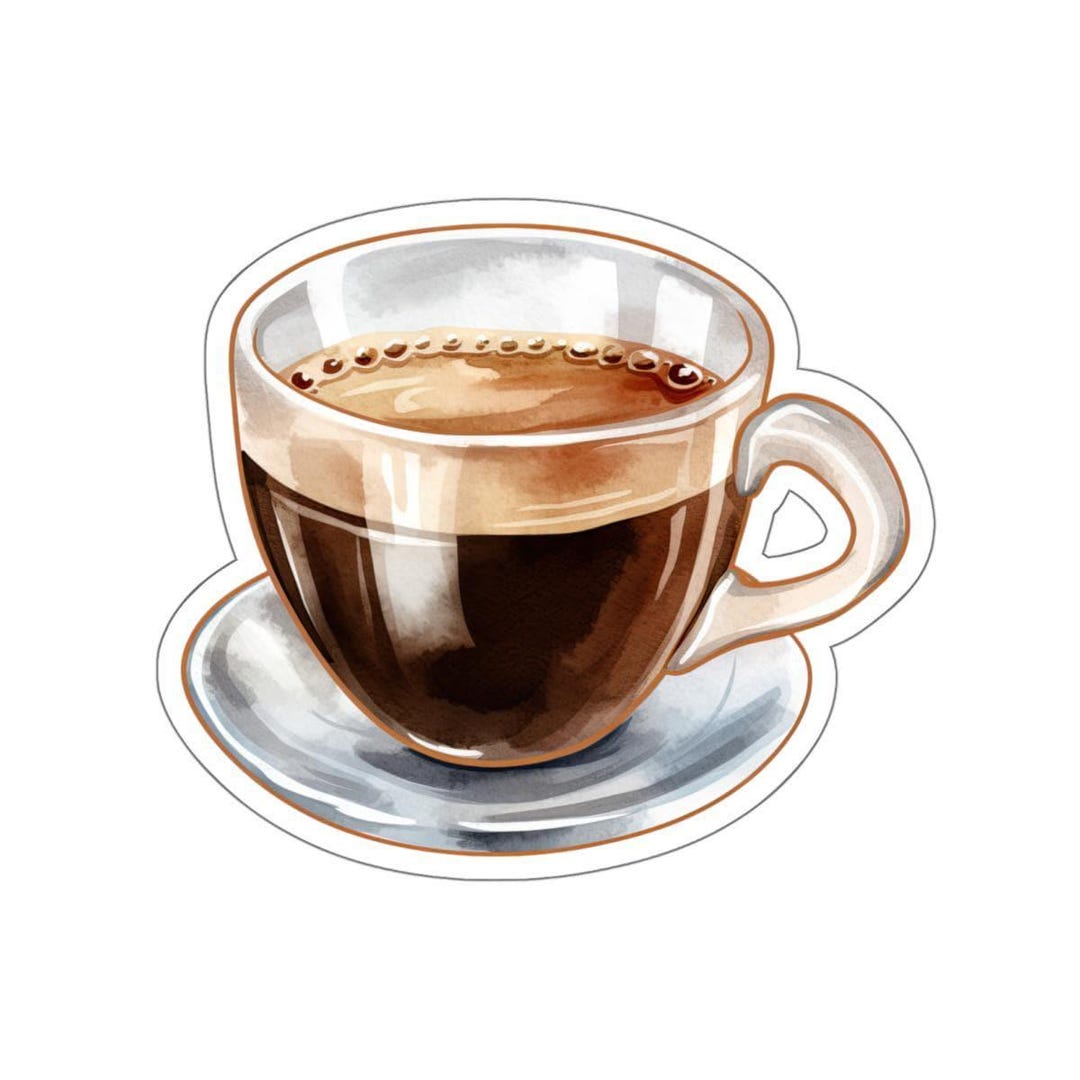 Coffee Cup Vinyl Sticker, Waterproof Laptop Decal, Cute Planner Sticker ...