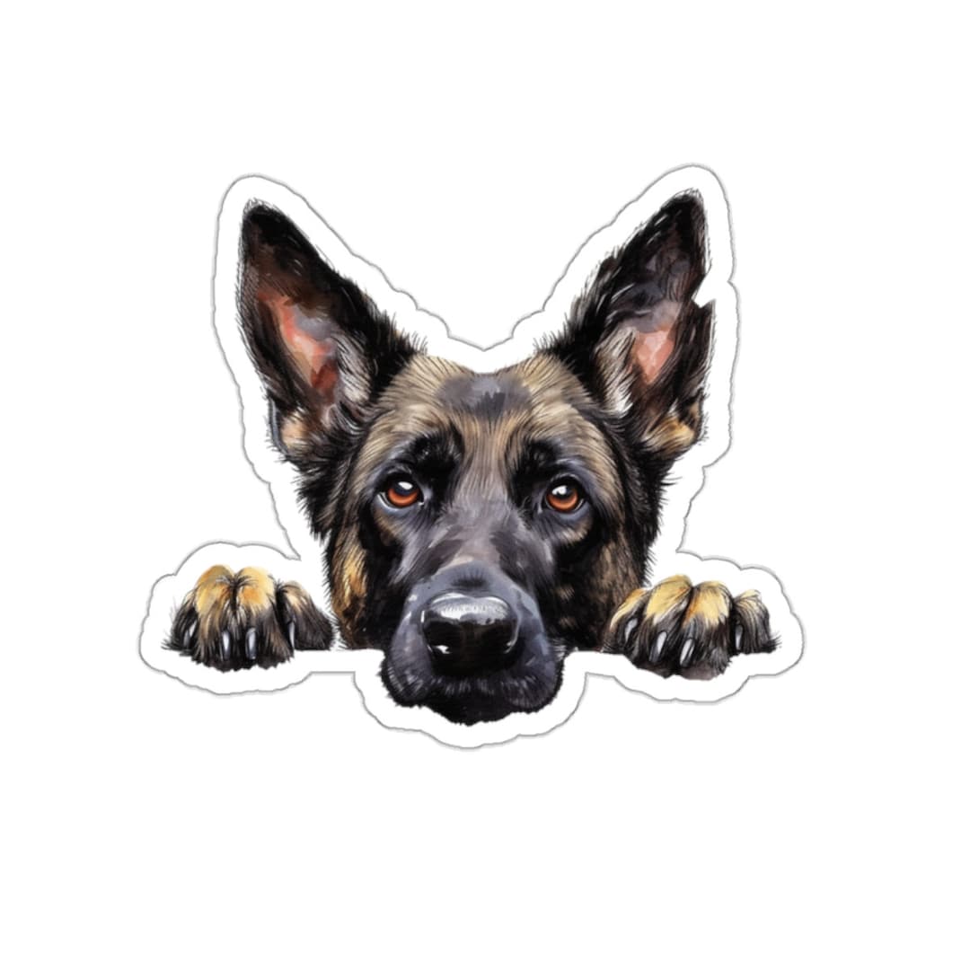 Dutch Shepherd Sticker, Peeking Dog Waterproof Vinyl Sticker for Laptop ...