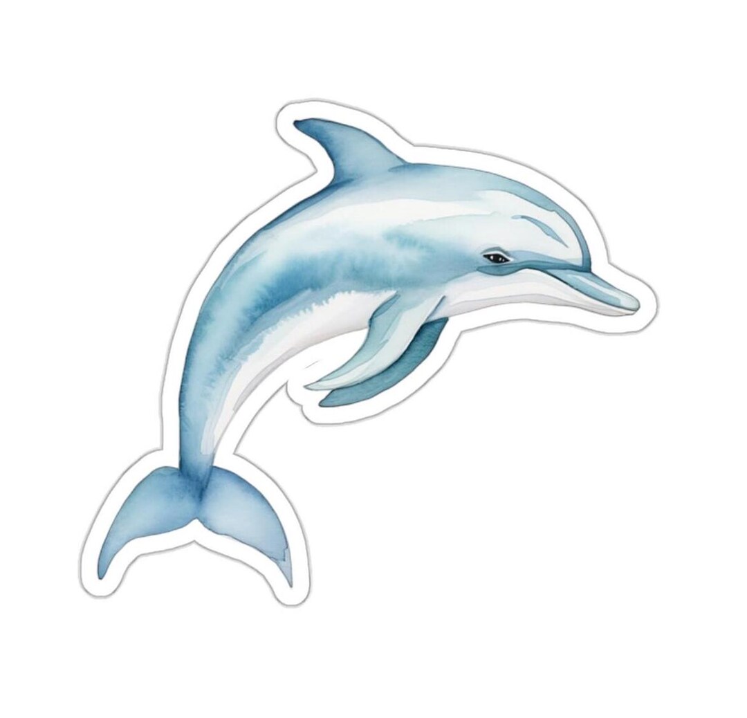 Cute Dolphin Vinyl Sticker, Waterproof Dolphin Decal, Ocean Animal ...
