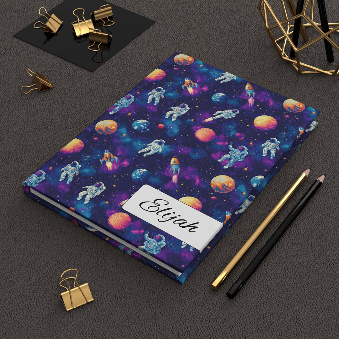 Personalized Space Theme Journal for Kids, Astronauts Hardcover ...