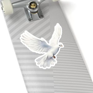 Dove Sticker, Watercolor White Bird Vinyl Decal, Peace Symbol Art for ...