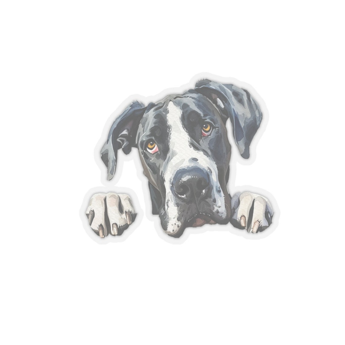 Great Dane Sticker, Peeking Dog Waterproof Vinyl Sticker for Laptop ...