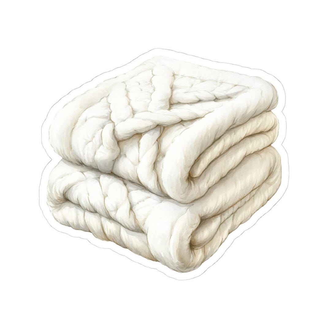 Cozy Knit Blanket Sticker, Watercolor Art, Winter Decor, Gift for ...