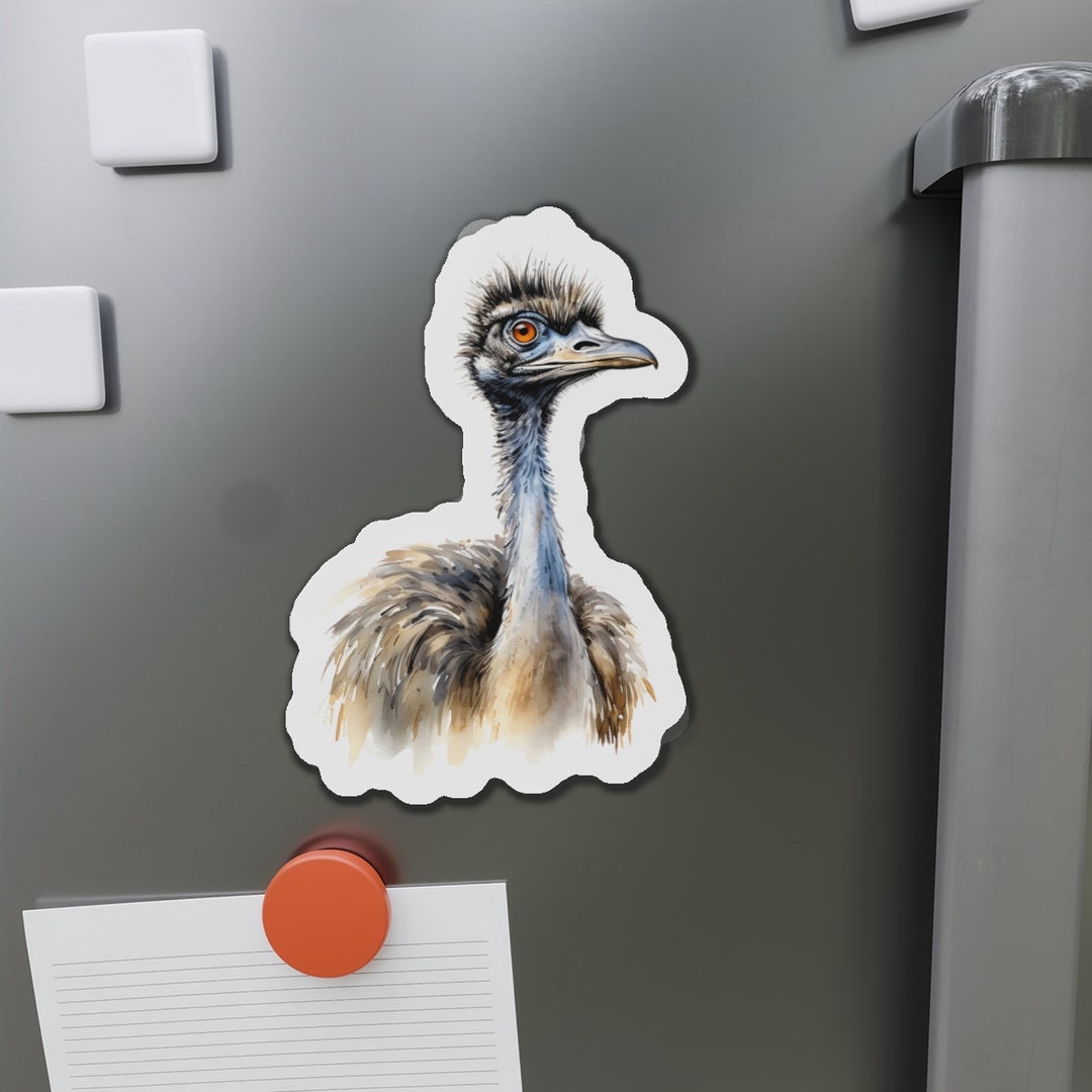 Watercolor Emu Ostrich Magnet Die-cut, Fridge Decor, Australian Bird ...