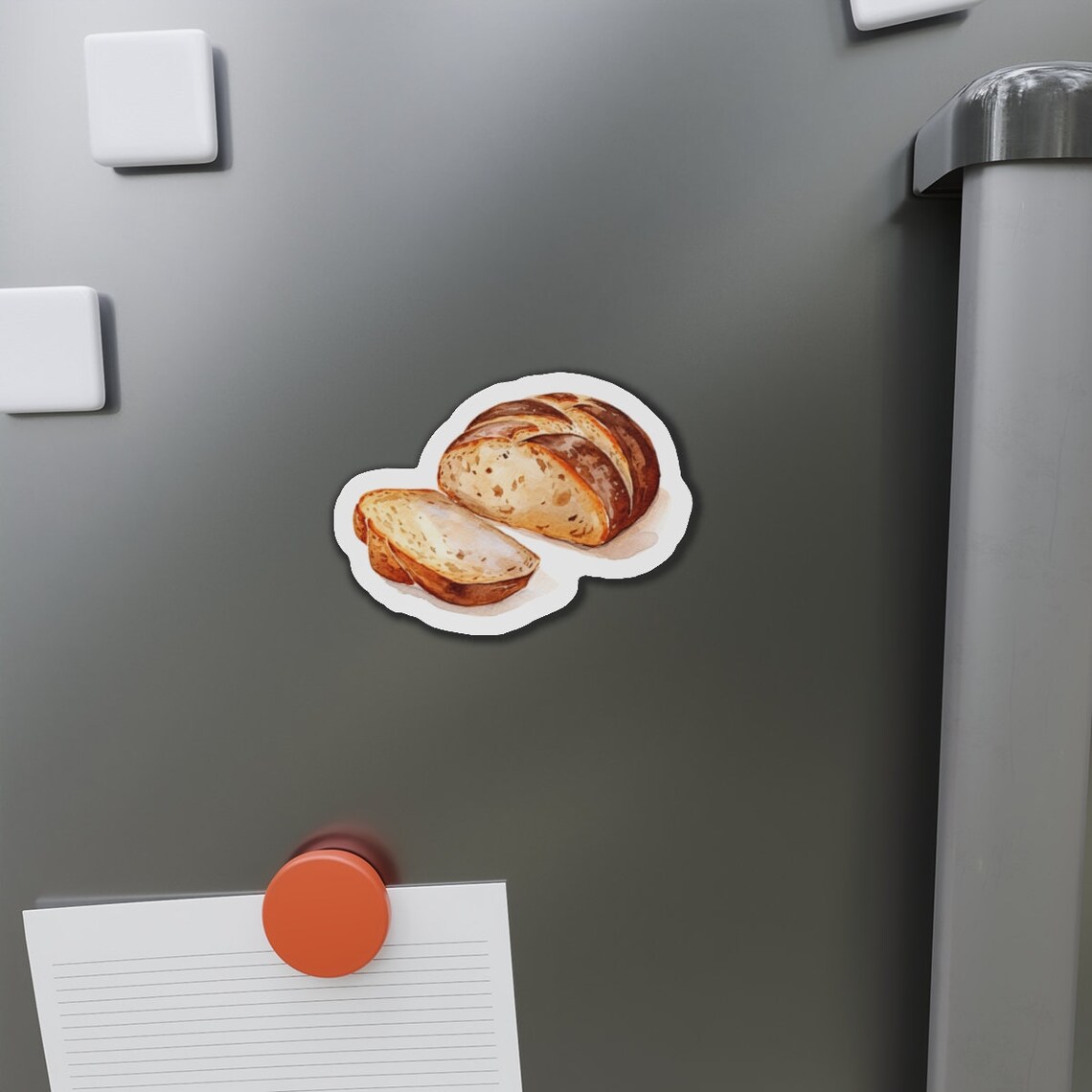 Watercolor Bread Loaf Magnet, Kitchen Decor, Fridge Magnets, Foodie ...