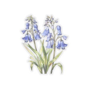 Bluebell Flower Sticker, Watercolor Floral Decal, Waterproof Vinyl ...