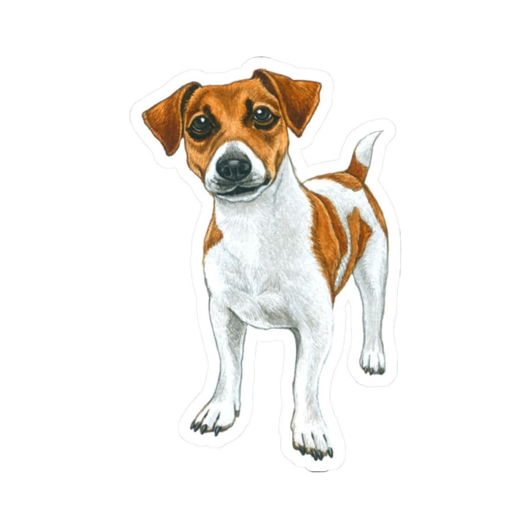 Cute Jack Russell Terrier Sticker, Waterproof Vinyl Decal, Dog Lover ...