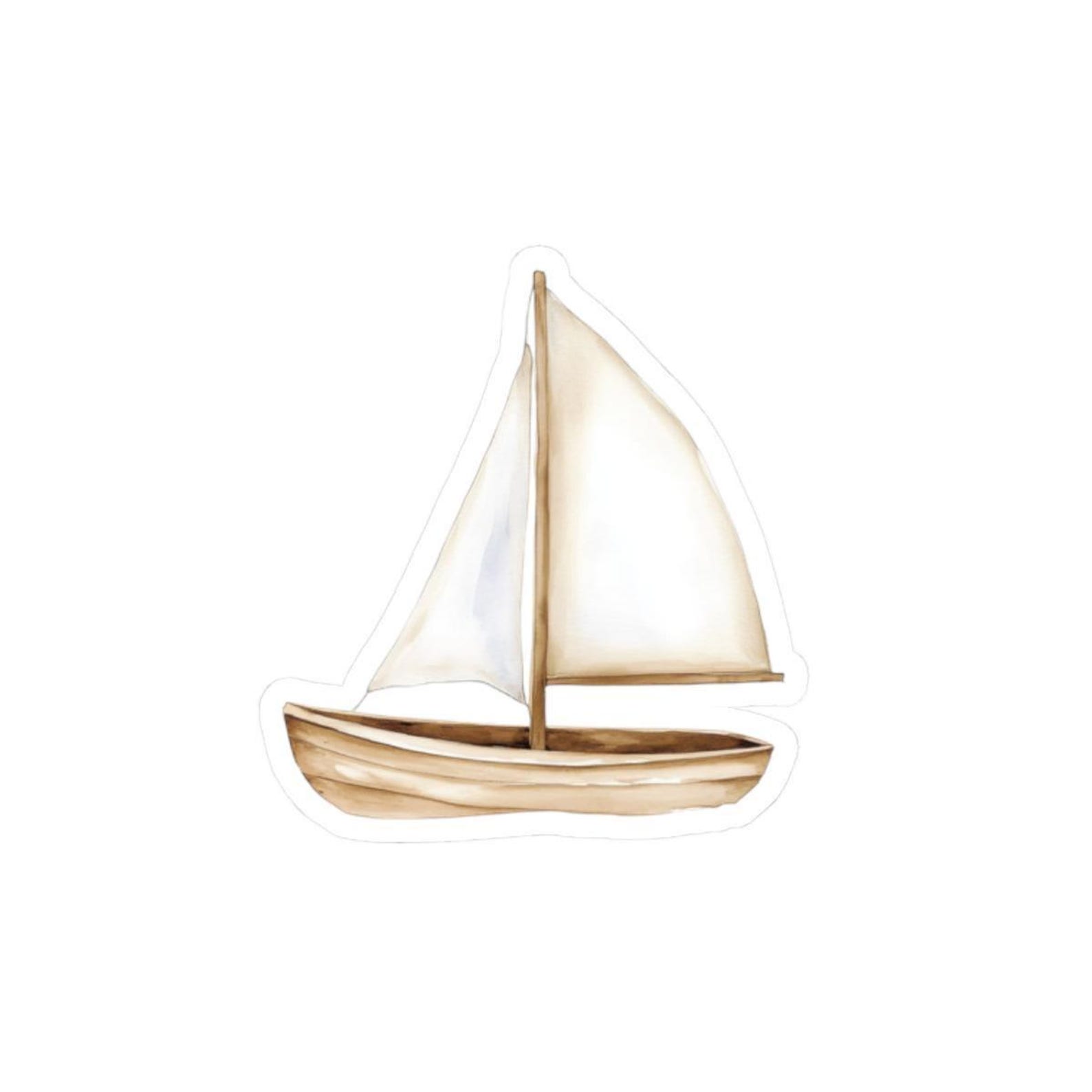Watercolor Sailboat Sticker, Nautical Stickers, Boat Lover Gift, Beach ...