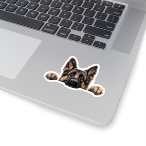 German Shepherd Sticker, Peeking Dog Waterproof Vinyl Sticker for ...