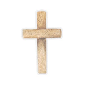 Christian Cross Vinyl Sticker, Religious Faith Decal, Wooden Cross ...