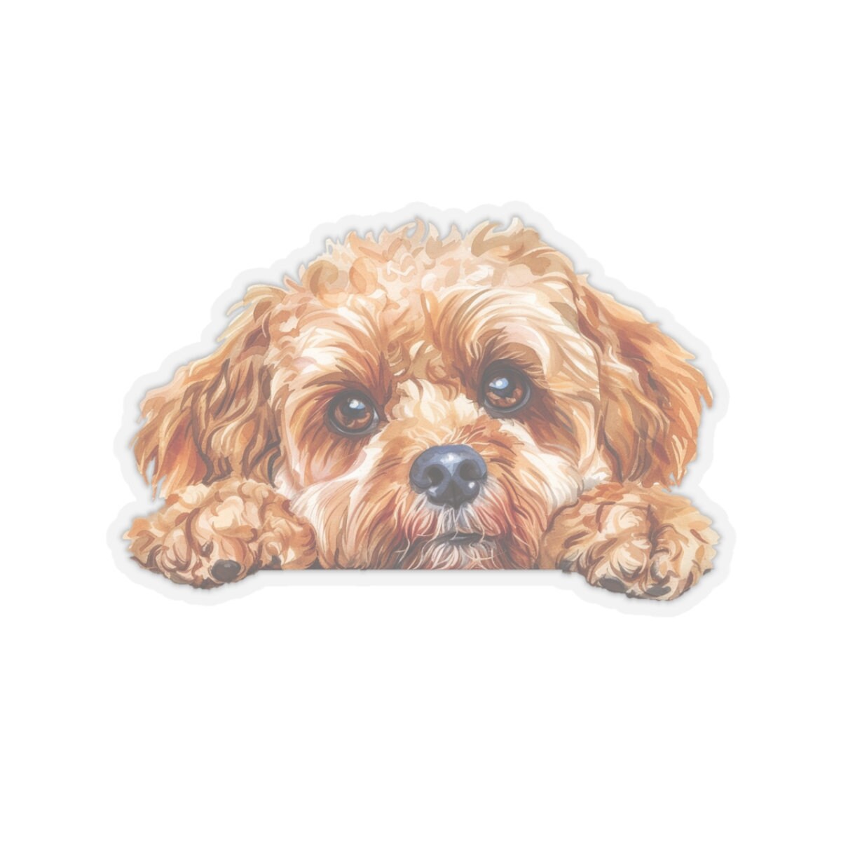 Cavapoo Sticker, Peeking Dog Waterproof Vinyl Sticker for Laptop Water ...