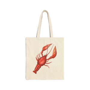 Crawfish Tote Bag, Watercolor Lobster, Seafood Lover Gift, Unique ...