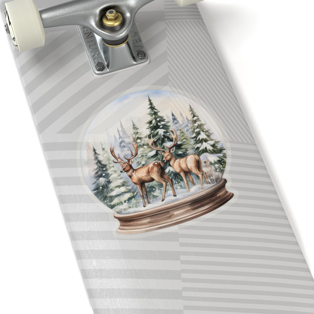 Forest Deer Snow Globe Sticker, Laptop Decal, Waterproof Sticker ...